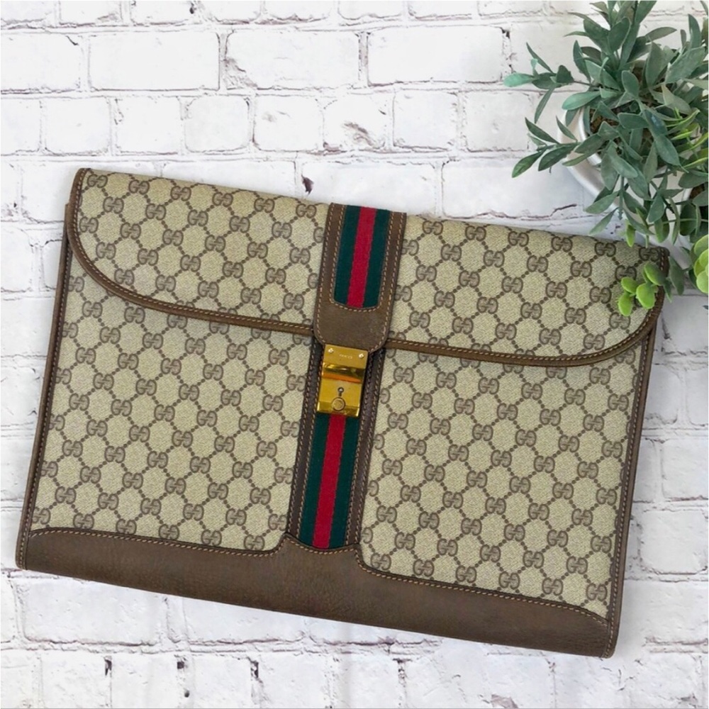 Vintage Gucci Envelope Portfolio/Document Holder Bag - Gem